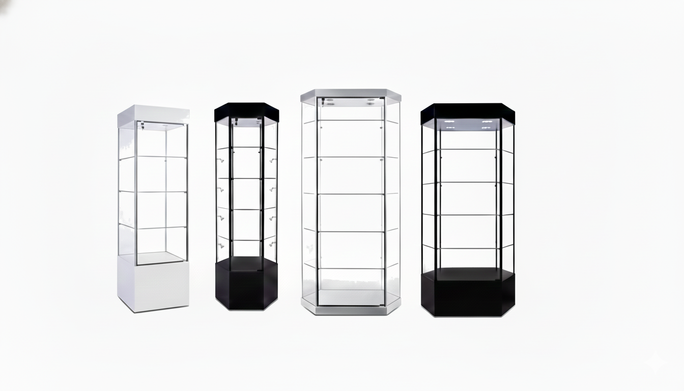 Tower Display Cases with Maximum Visibility Premium: glass tower ...